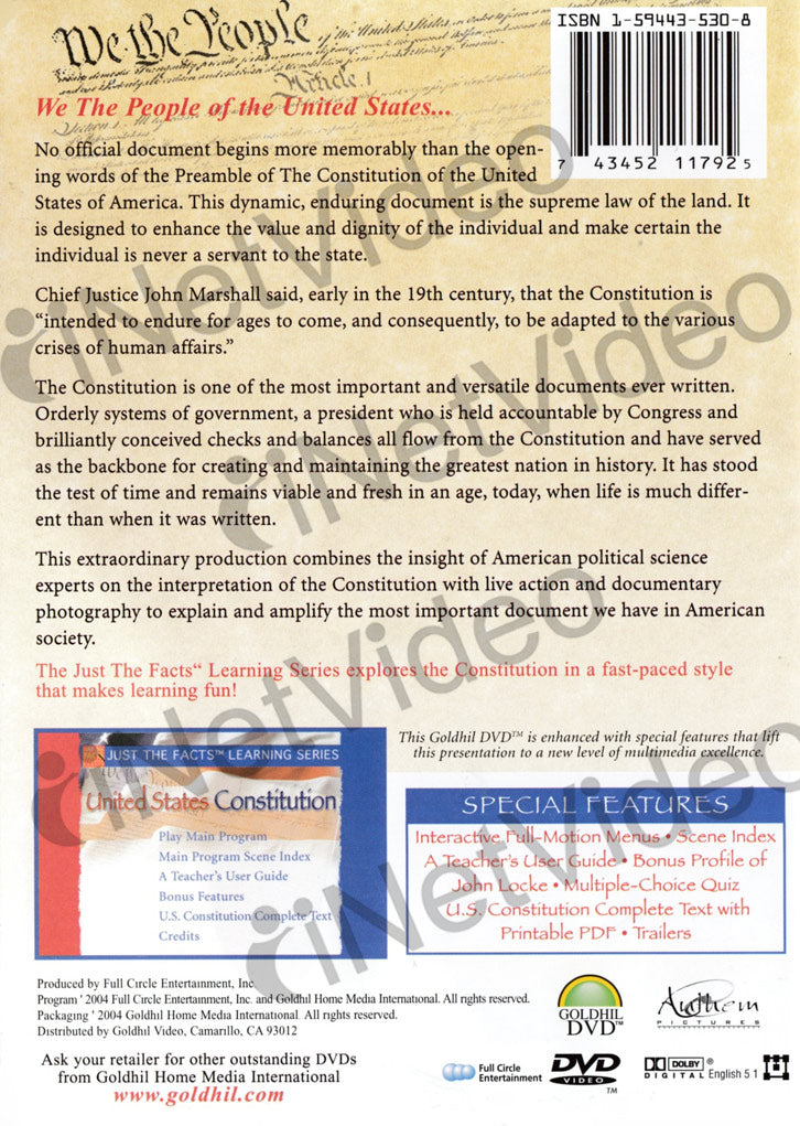 United States Constitution - Just the Facts on DVD Movie