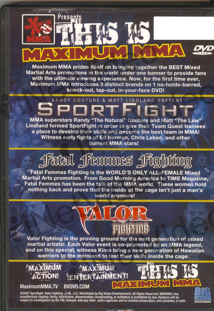 This Is Maximum MMA on DVD Movie