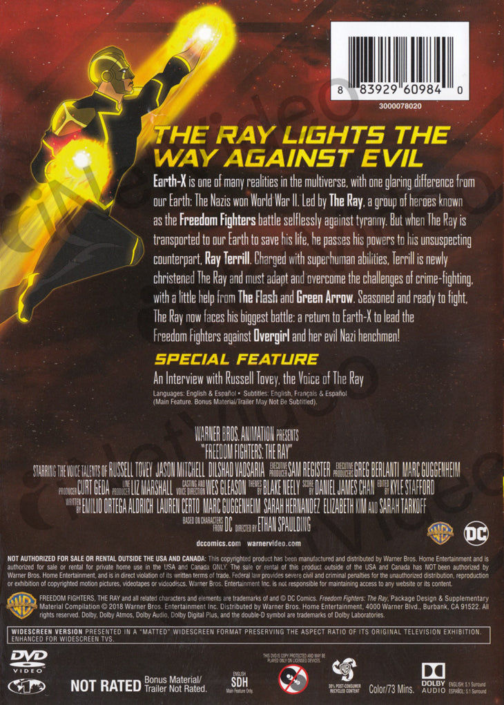 Freedom Fighters: The Ray (DC Animated Movie) on DVD Movie
