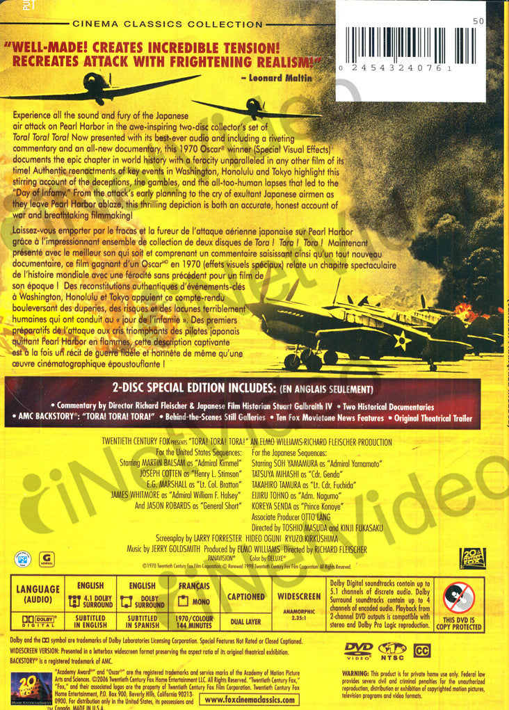 Tora! Tora! Tora! - The Attack On Pearl Harbor (Bilingual) on DVD Movie