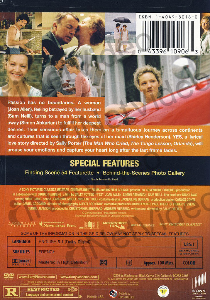 Yes ( Sally Potter ) on DVD Movie