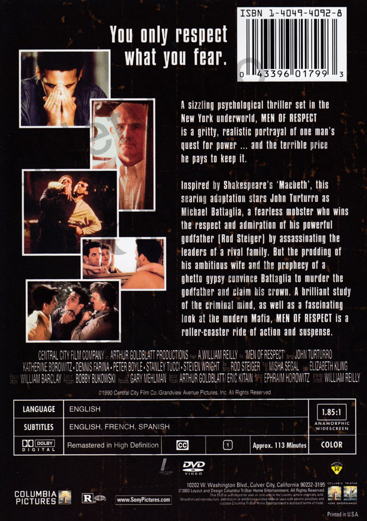 Men of Respect on DVD Movie
