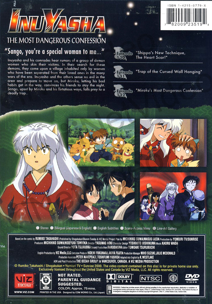 InuYasha, Vol. 44: The Most Dangerous Confession on DVD Movie