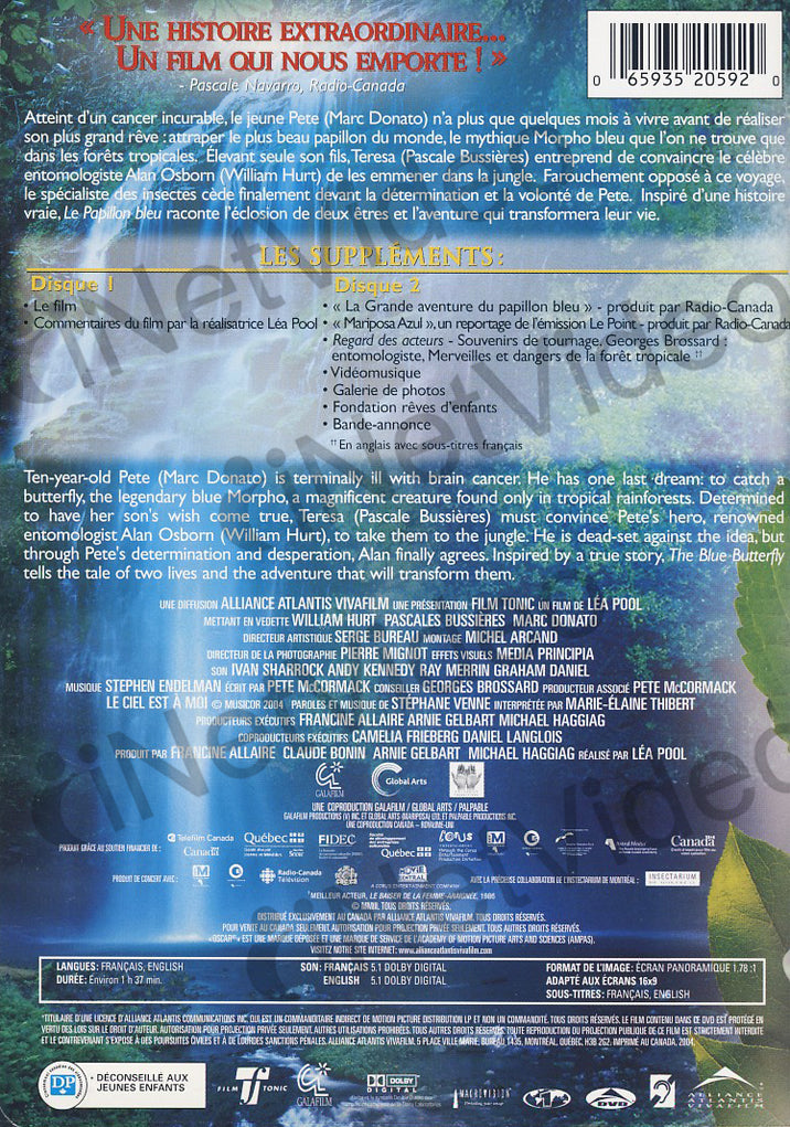 The Blue Butterfly (Le Papillon Bleu) on DVD Movie