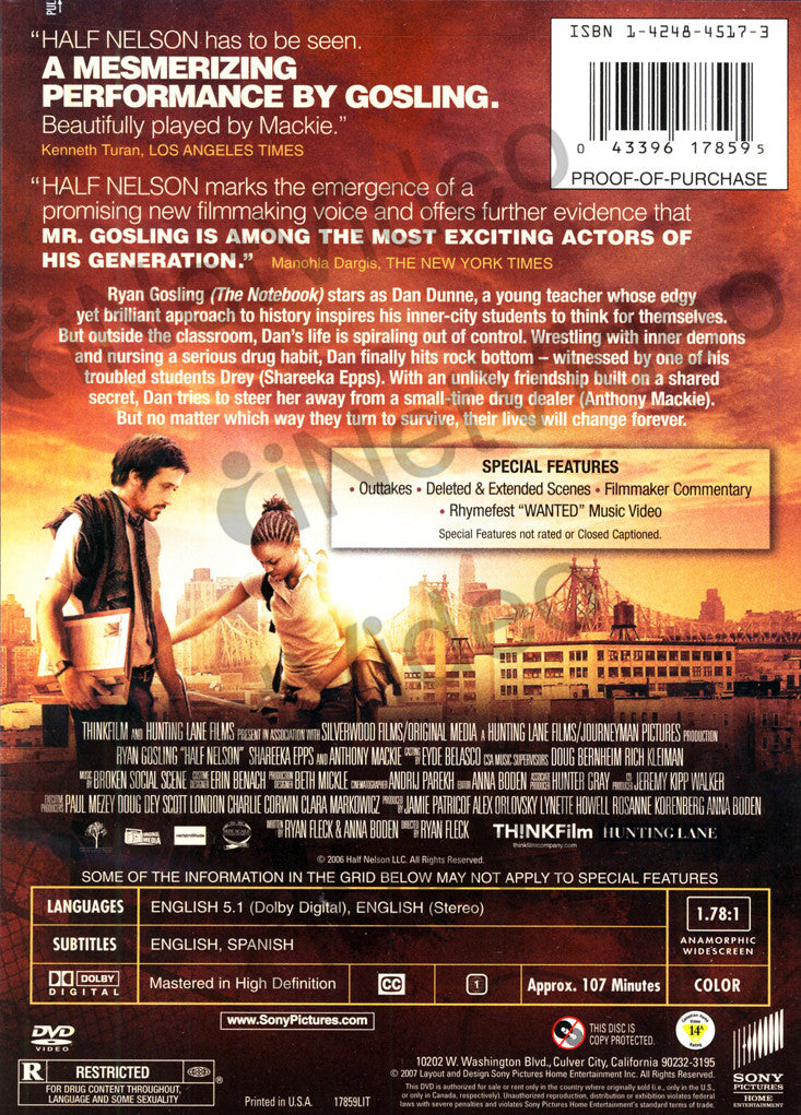 Half Nelson on DVD Movie