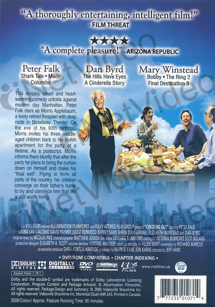 Checking Out (Peter Falk) on DVD Movie