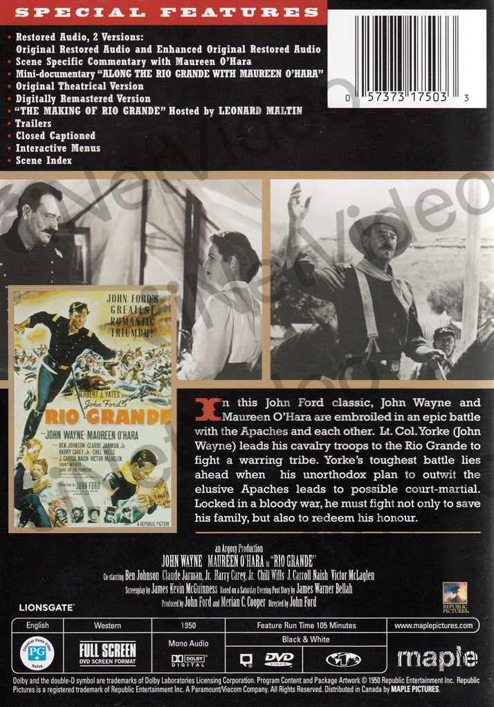 Rio Grande (Collector's Edition) on DVD Movie