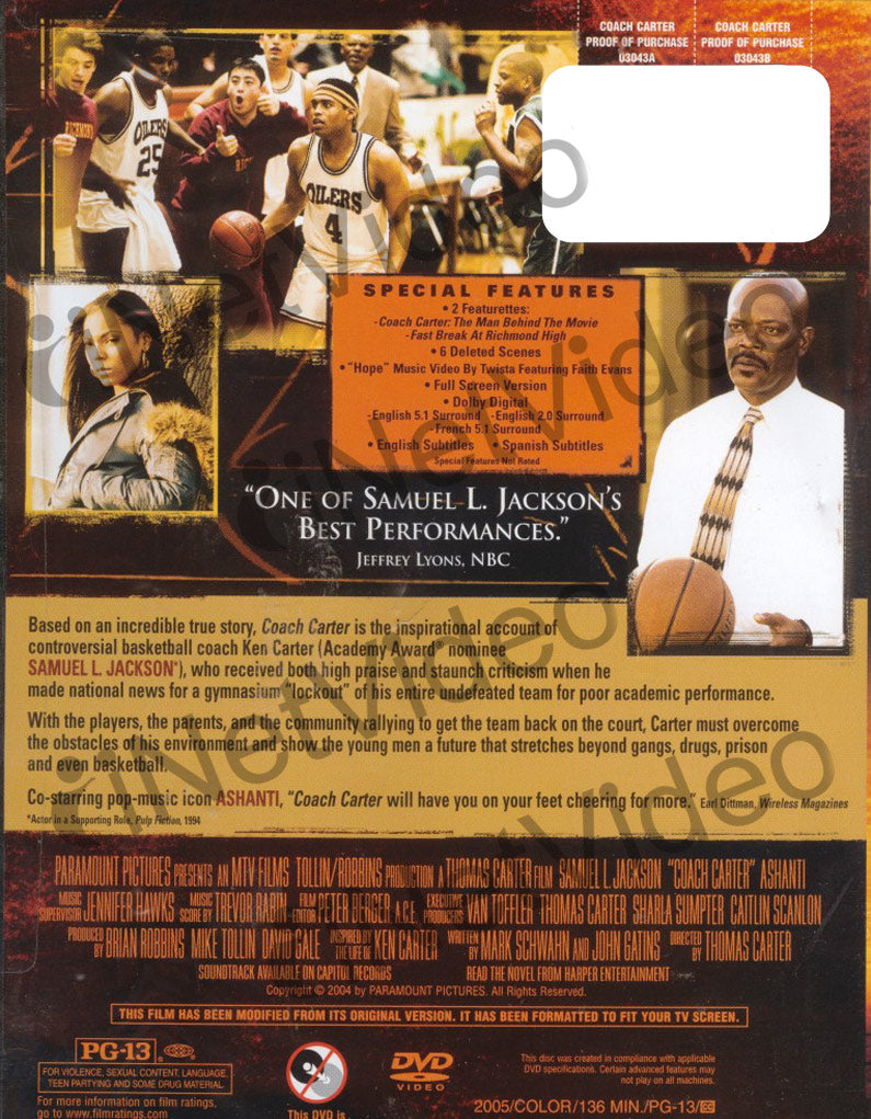 Coach Carter (Full Screen Edition) on DVD Movie