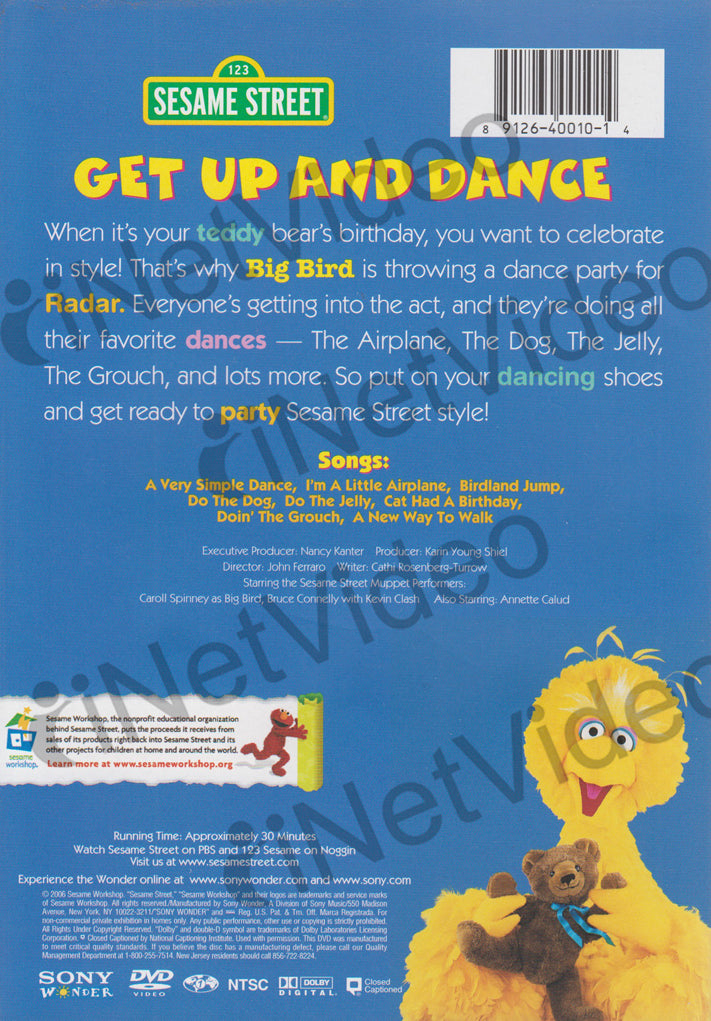 Sesame Street Get Up And Dance Dvd
