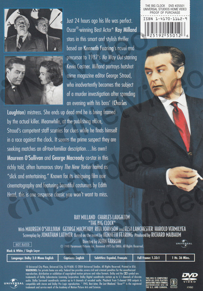 The Big Clock (Universal NOIR Collection) on DVD Movie