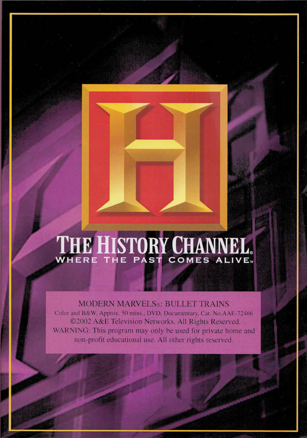 Modern Marvels - The Bullet Trains - The History Channel on DVD Movie