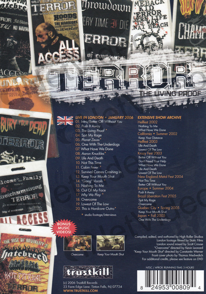 Terror - The Living Proof on DVD Movie