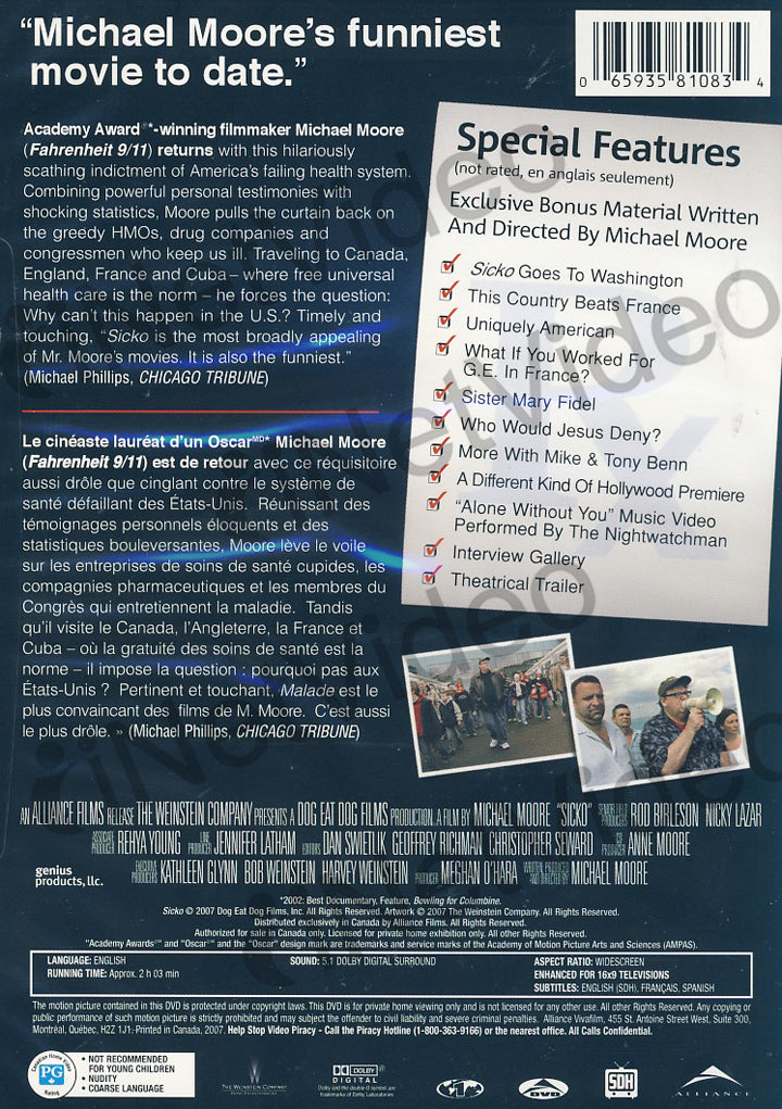 Sicko (Special Edition) (Bilingual) on DVD Movie