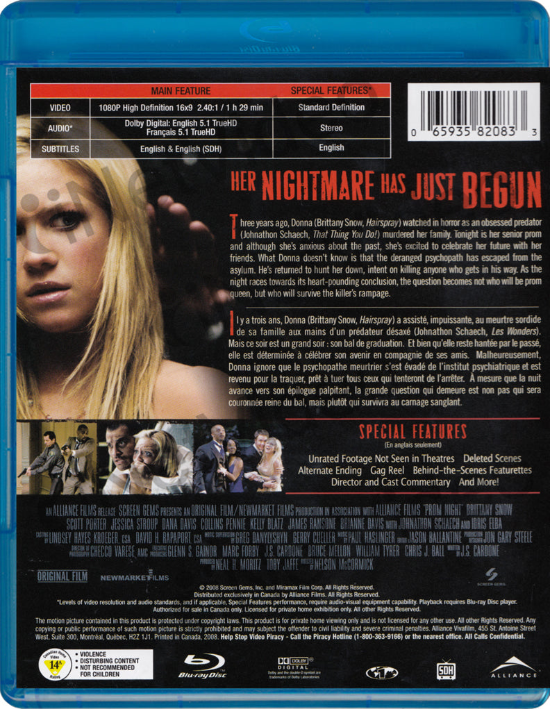 Prom Night (Unrated) (Blu-ray) (Bilingual) on BLU-RAY Movie
