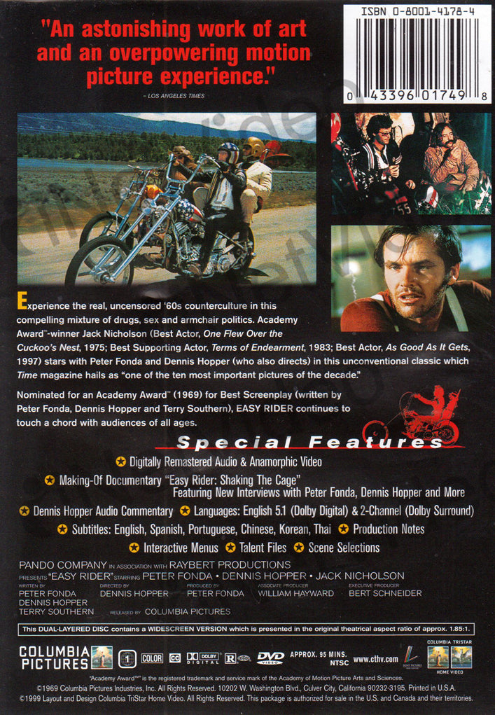 Easy Rider (30th Anniversary Special Edition) on DVD Movie