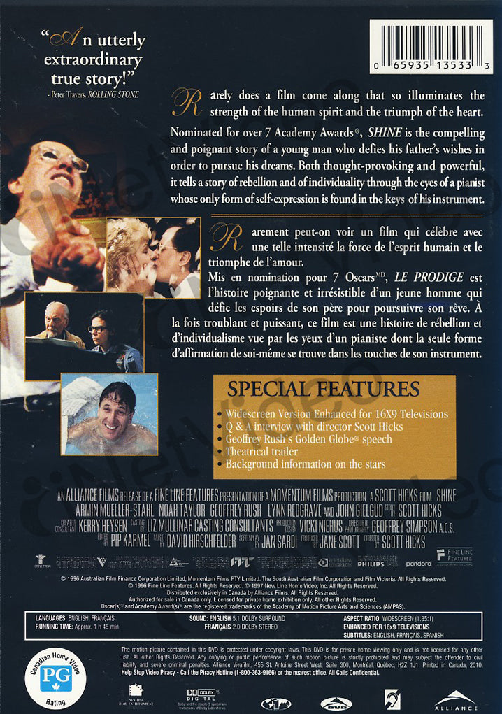Shine (Bilingual) on DVD Movie