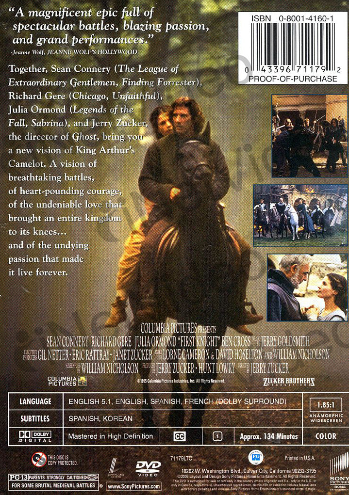 First Knight on DVD Movie