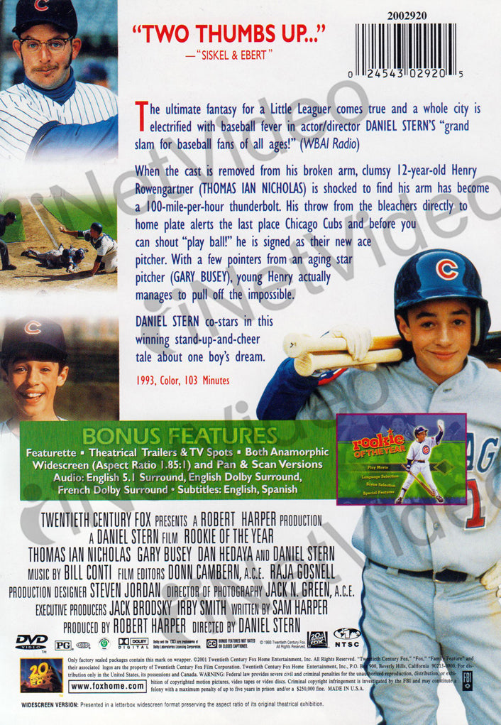 Rookie of the Year on DVD Movie