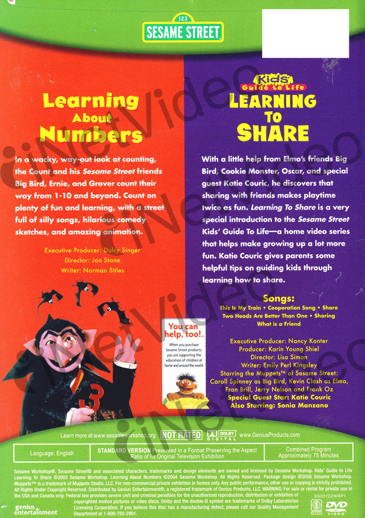 Sesame Street Learning About Numbers Vhs