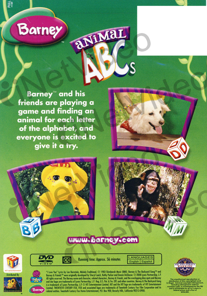 Barney - Animal ABCs on DVD Movie