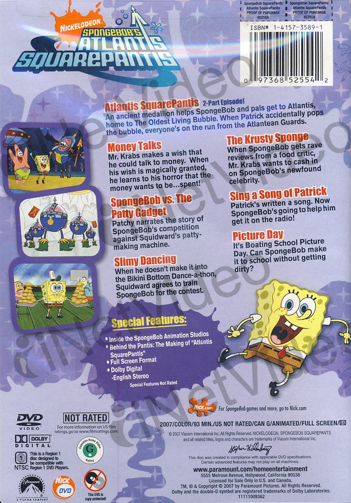 SpongeBob SquarePants - SpongeBob's Atlantis SquarePantis on DVD Movie