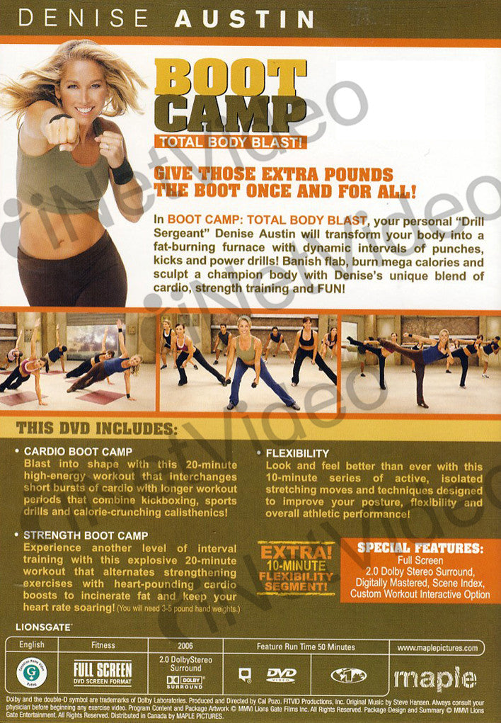 Denise Austin - Boot Camp - Total Body Blast (Maple) on DVD Movie