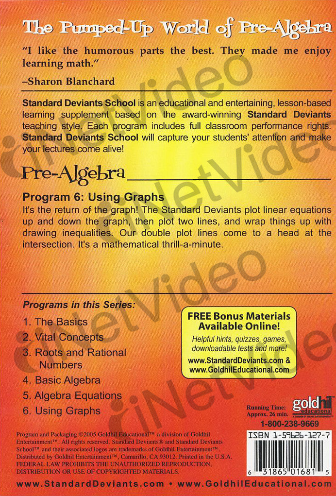 Standard Deviants: Pre-Algebra - Program 6 - Using Graphs on DVD Movie