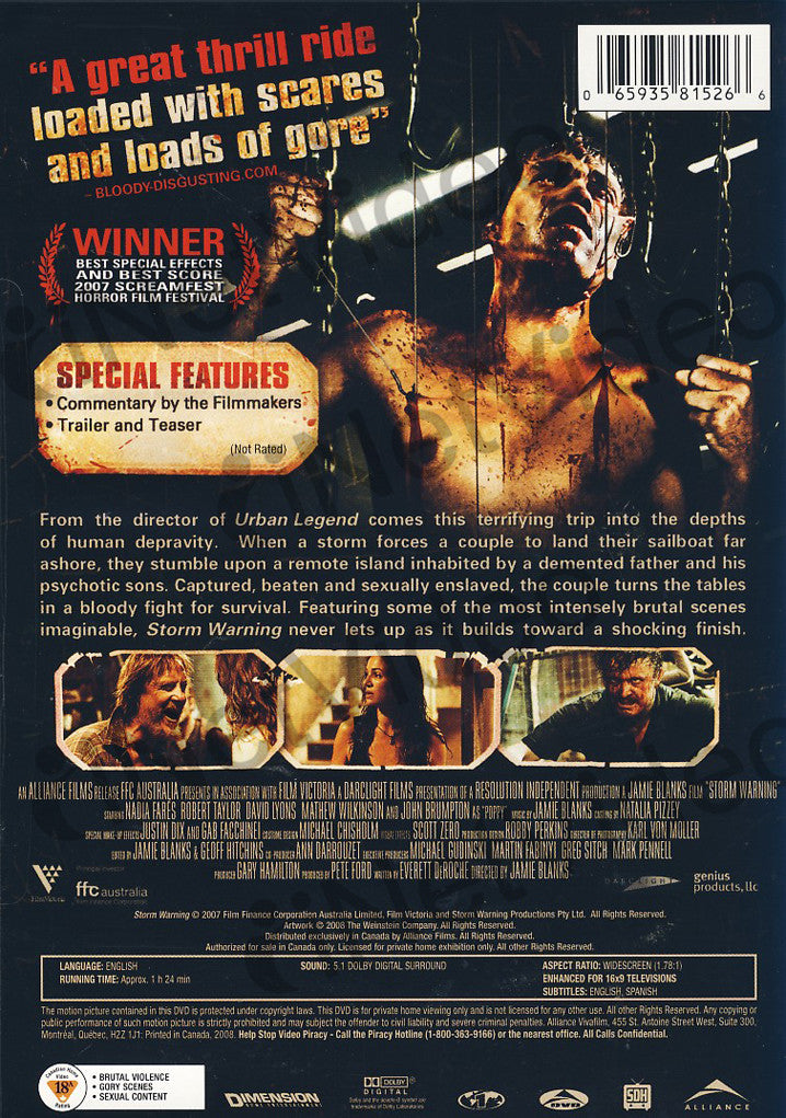 Storm Warning (Unrated) on DVD Movie