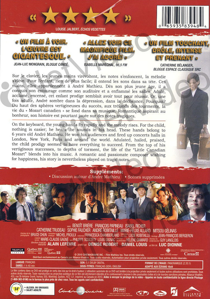 The Child Prodigy (LEnfant Prodige) (Bilingual) on DVD Movie