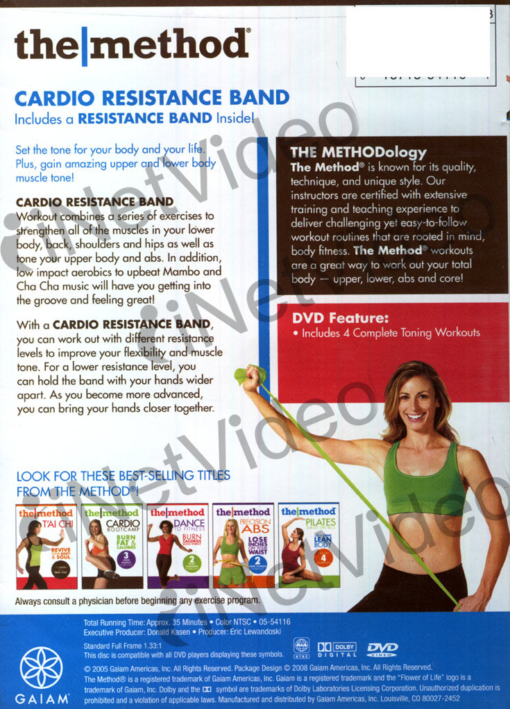 The Method - Cardio Resistance Band Workout on DVD Movie