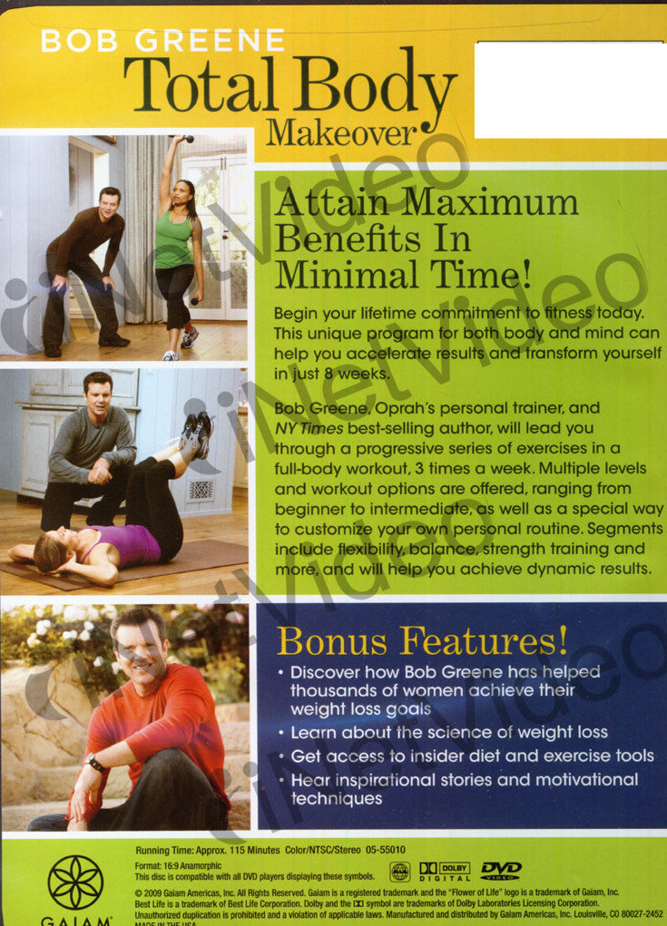Bob Greene - Total Body Makeover on DVD Movie