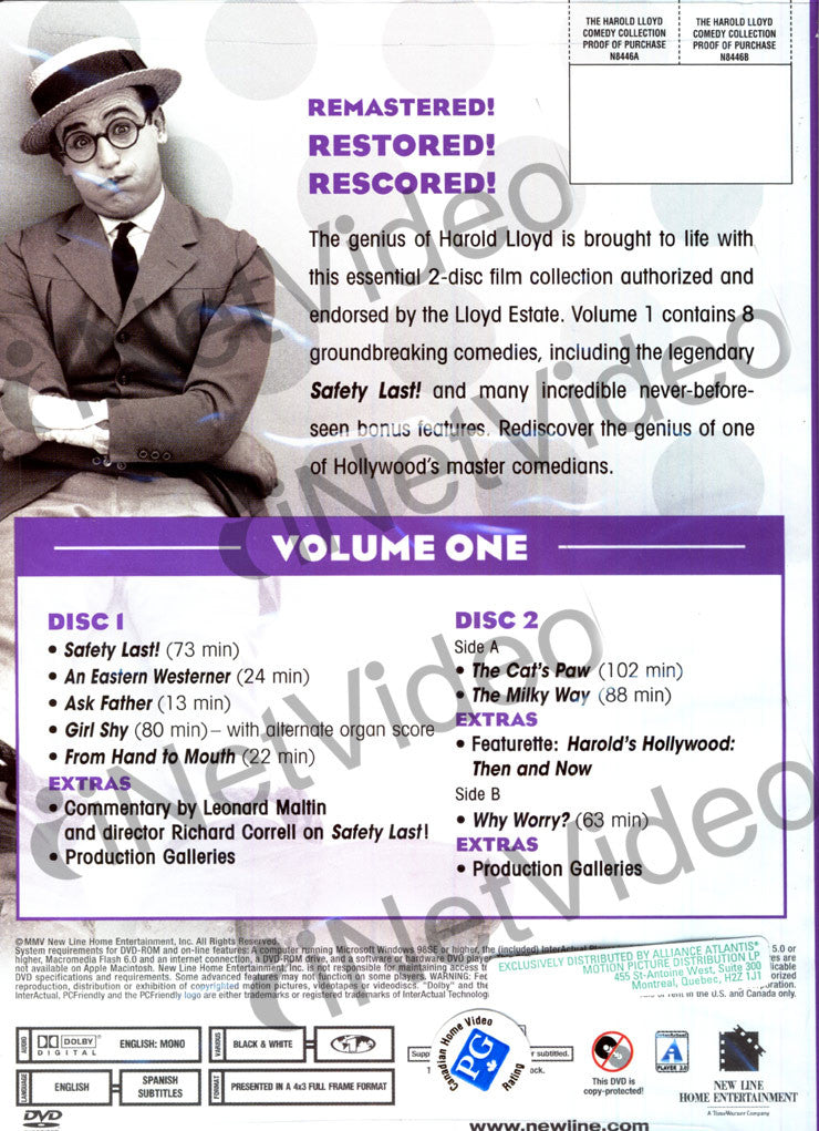 The Harold Lloyd Comedy Collection Vol. 1 on DVD Movie