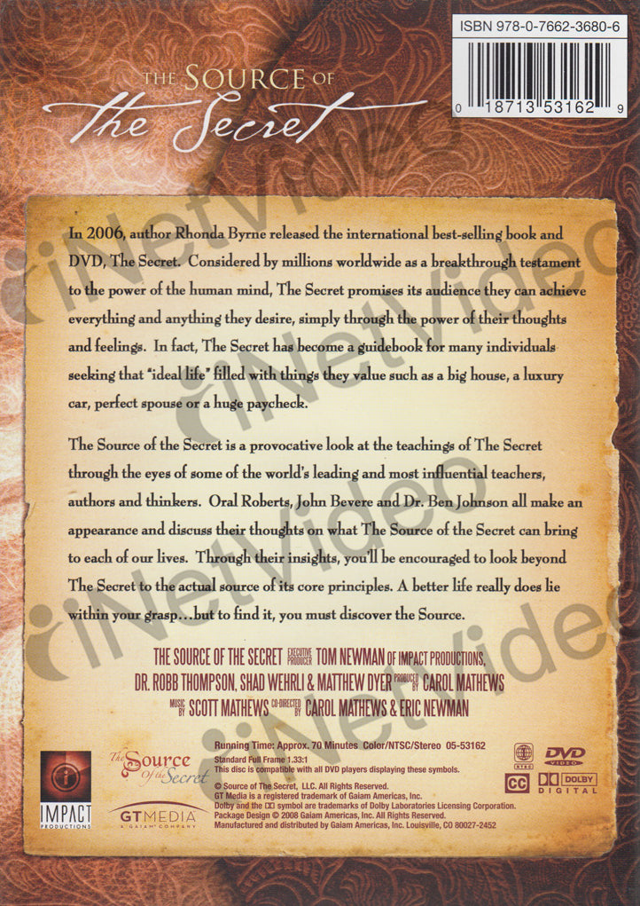 The Source of the Secret on DVD Movie