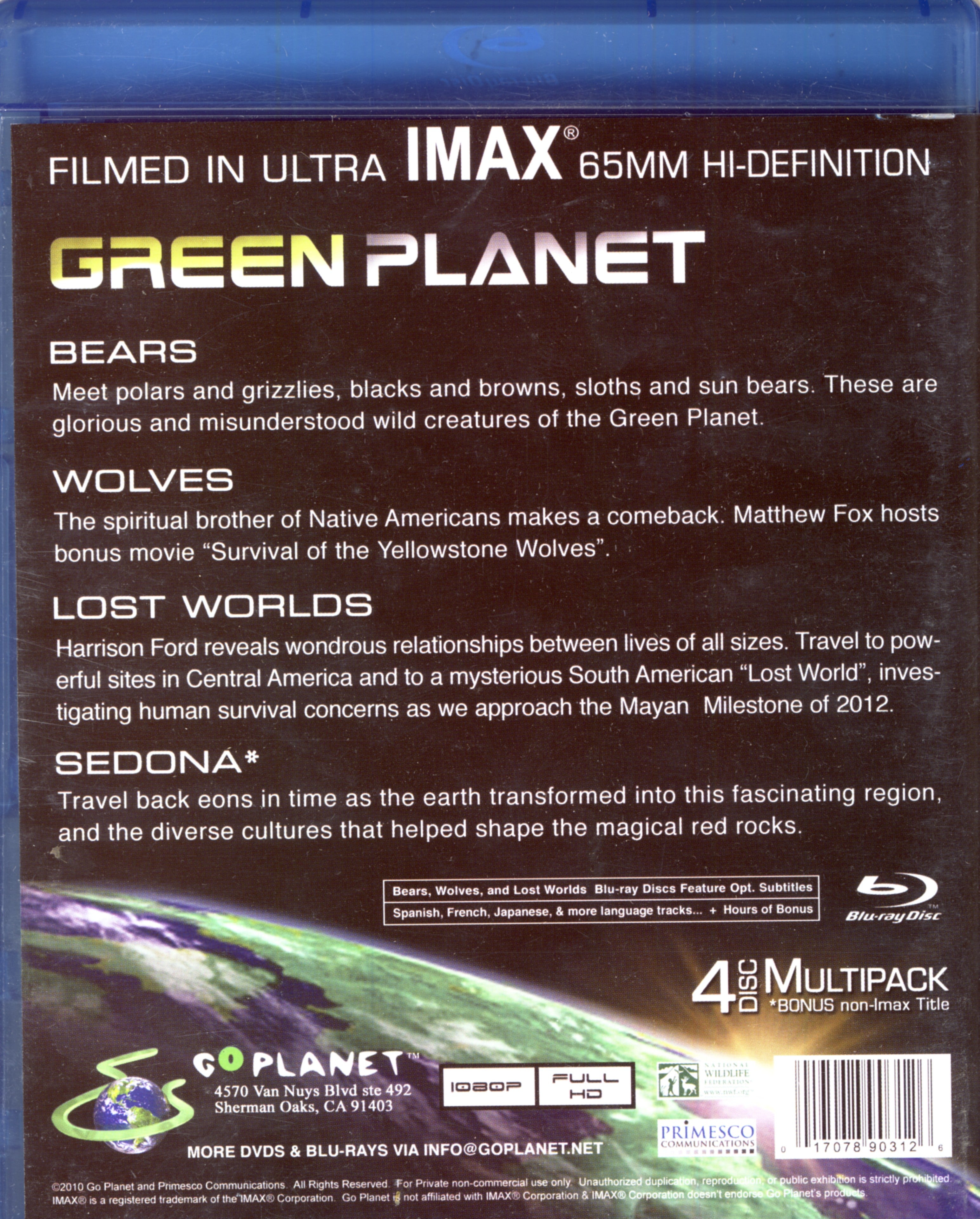 Green Planet - Imax - Bears/Wolves/Lost Worlds/Sedona (Blu Ray) (Boxset ...