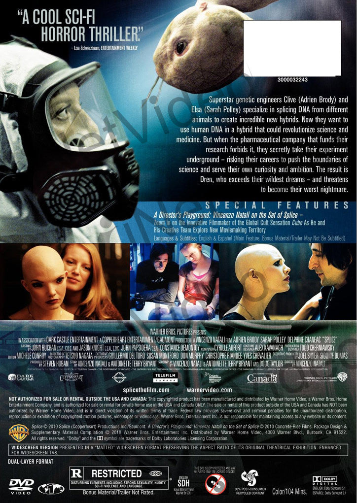Splice (Bilingual) on DVD Movie
