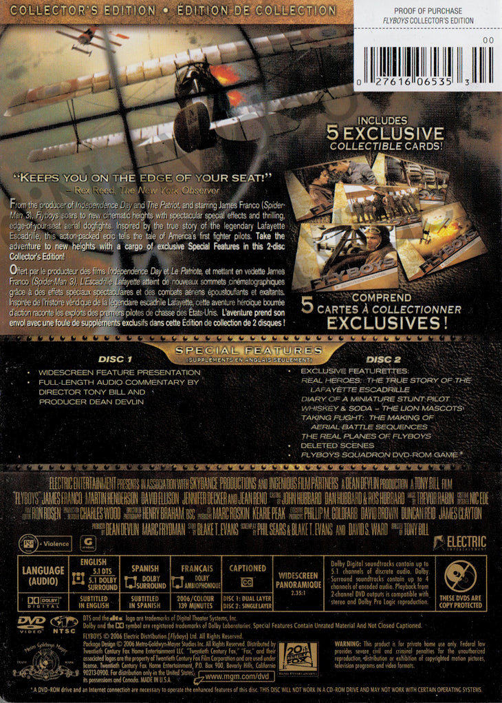 Flyboys (Two-Disc Collector's Edition) (MGM) (Bilingual) on DVD Movie