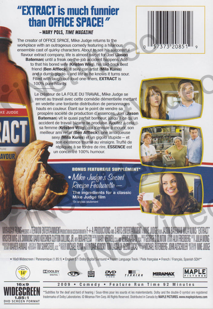 Extract (Bilingual) on DVD Movie