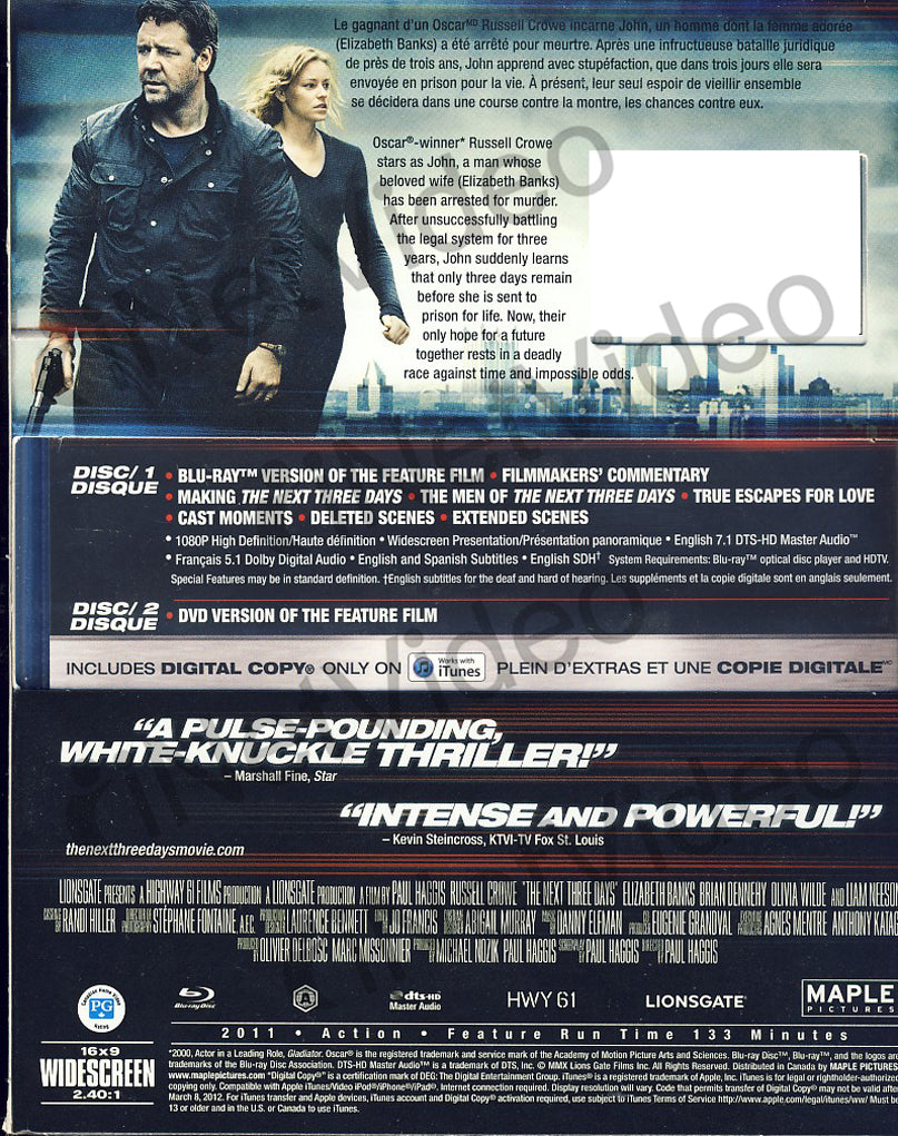 The Next Three Days Dvd Cover