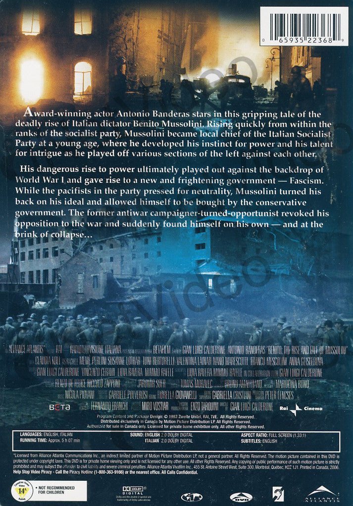 Benito - The Rise and Fall of Mussolini on DVD Movie