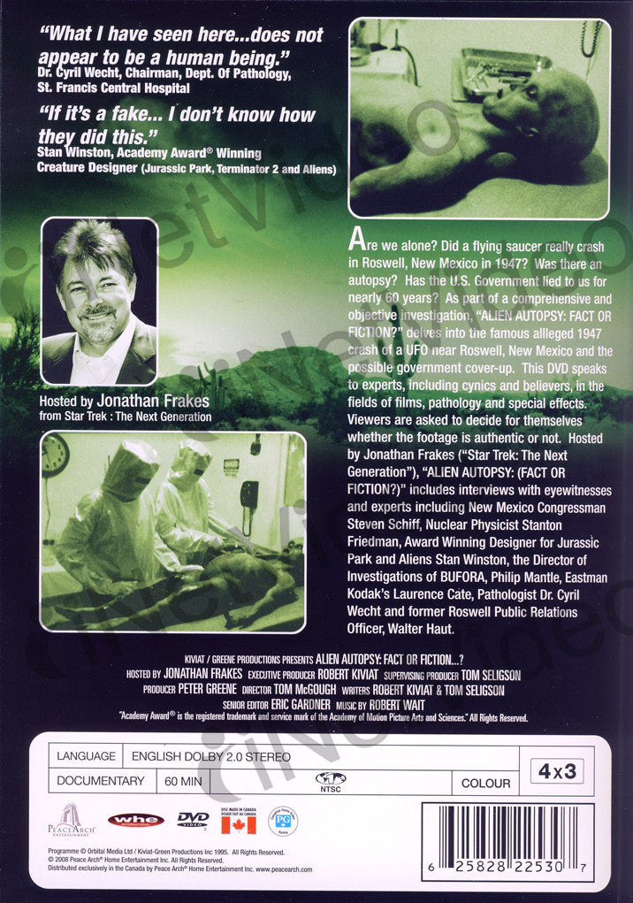 Alien Autopsy: Fact or Fiction (CA Version) on DVD Movie