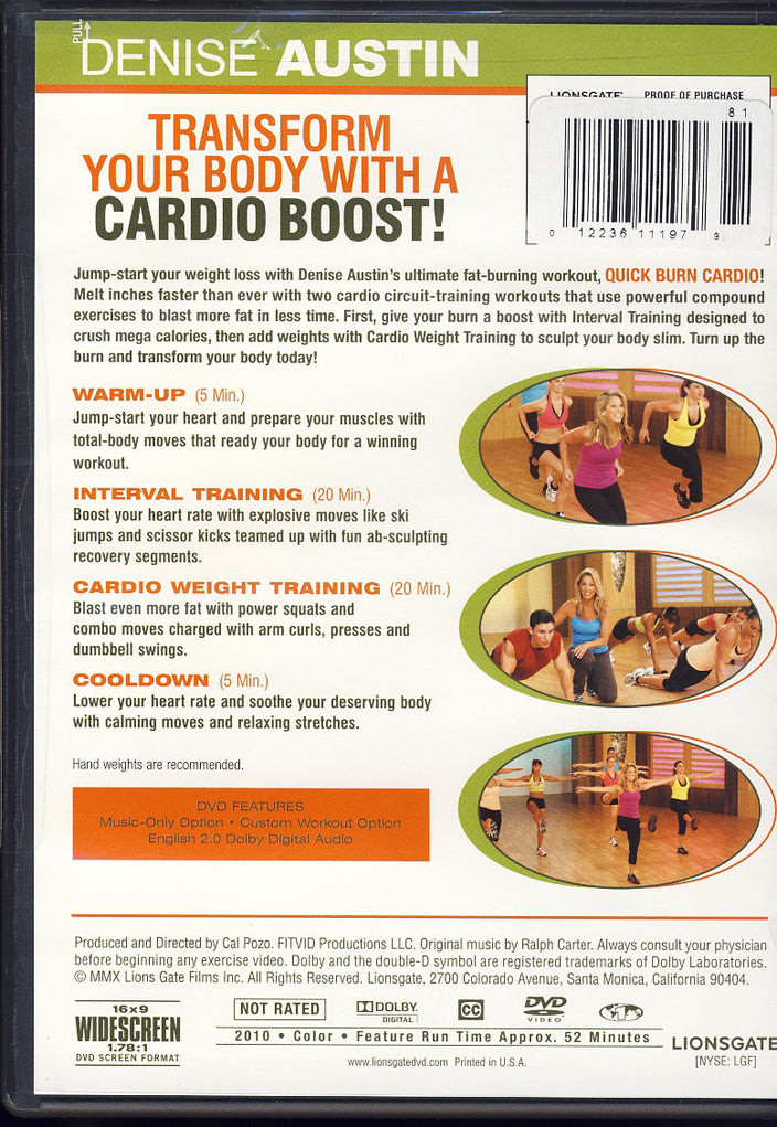 Denise Austin - Quick Burn Cardio (Lionsgate Release) on DVD Movie