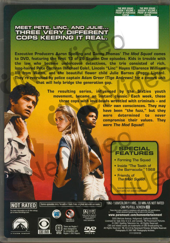 The Mod Squad - Season 1, Volume 1 (Boxset) on DVD Movie