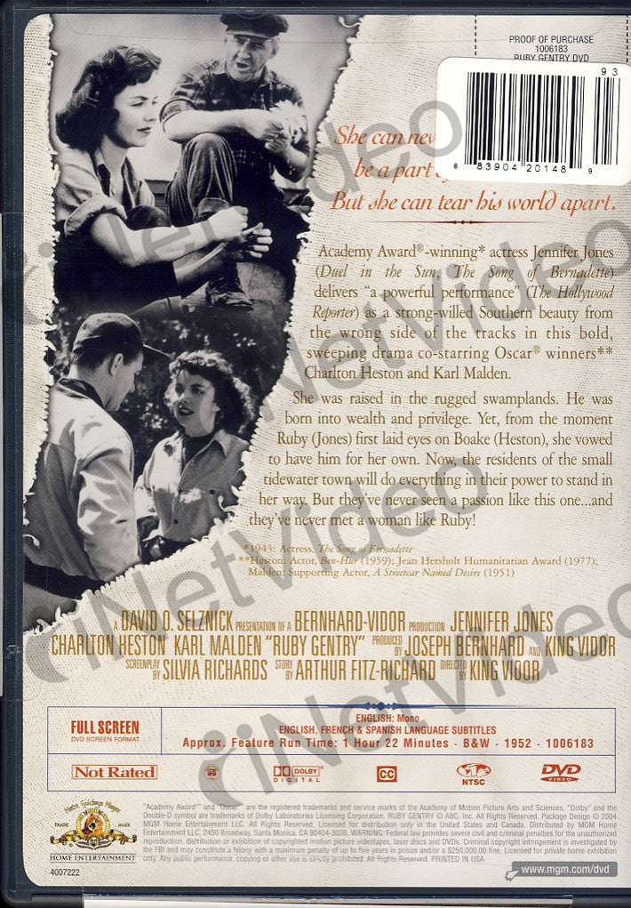 Ruby Gentry on DVD Movie