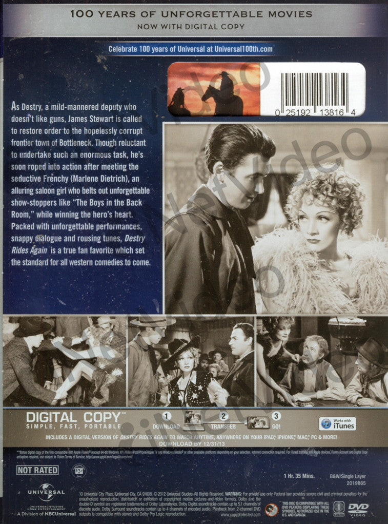 Destry Rides Again (DVD + Digital Copy) (Universal's 100th Anniversary ...