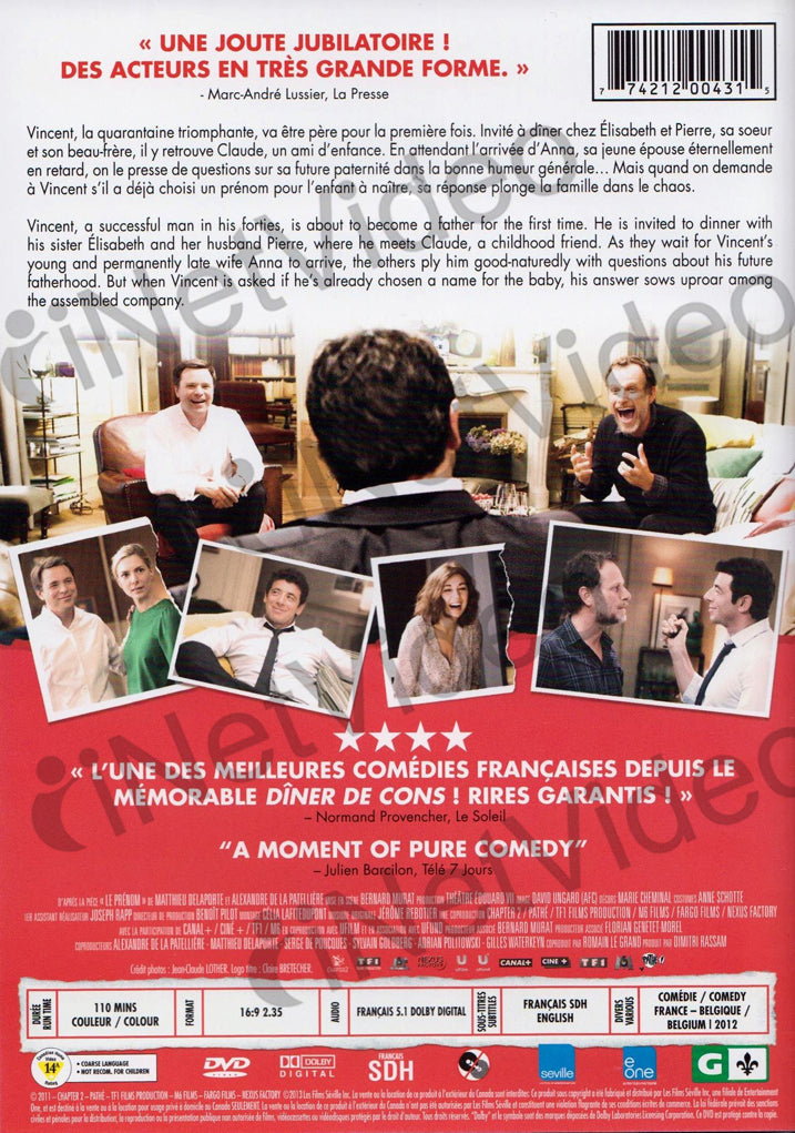 Le Prenom (What s In A Name) (Bilingual) on DVD Movie