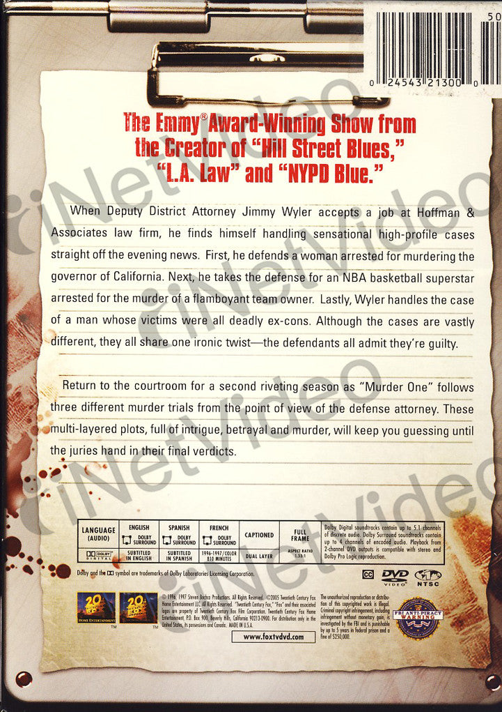 Murder One - The Complete Second Season (Boxset) on DVD Movie