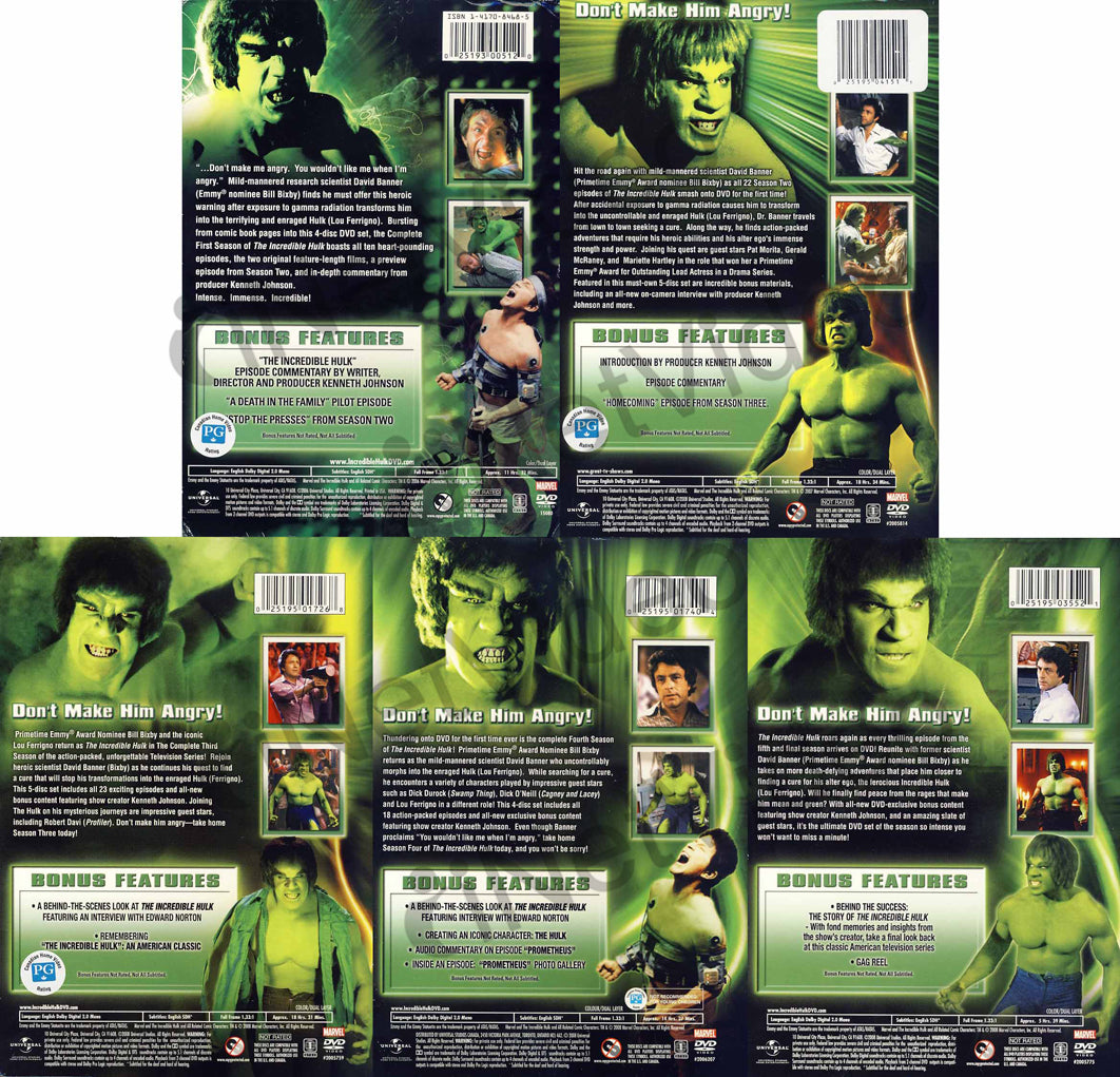 The Incredible Hulk: The Complete Series (Season 1, 2, 3, 4, 5)(Boxset ...