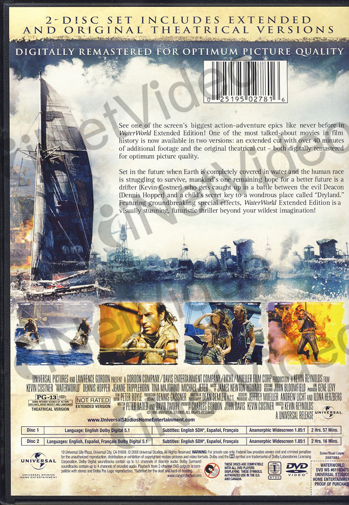 Waterworld (2-Disc Extended Edition) on DVD Movie