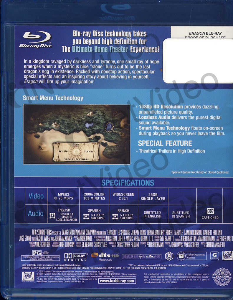 Eragon (Blu-ray) on BLU-RAY Movie