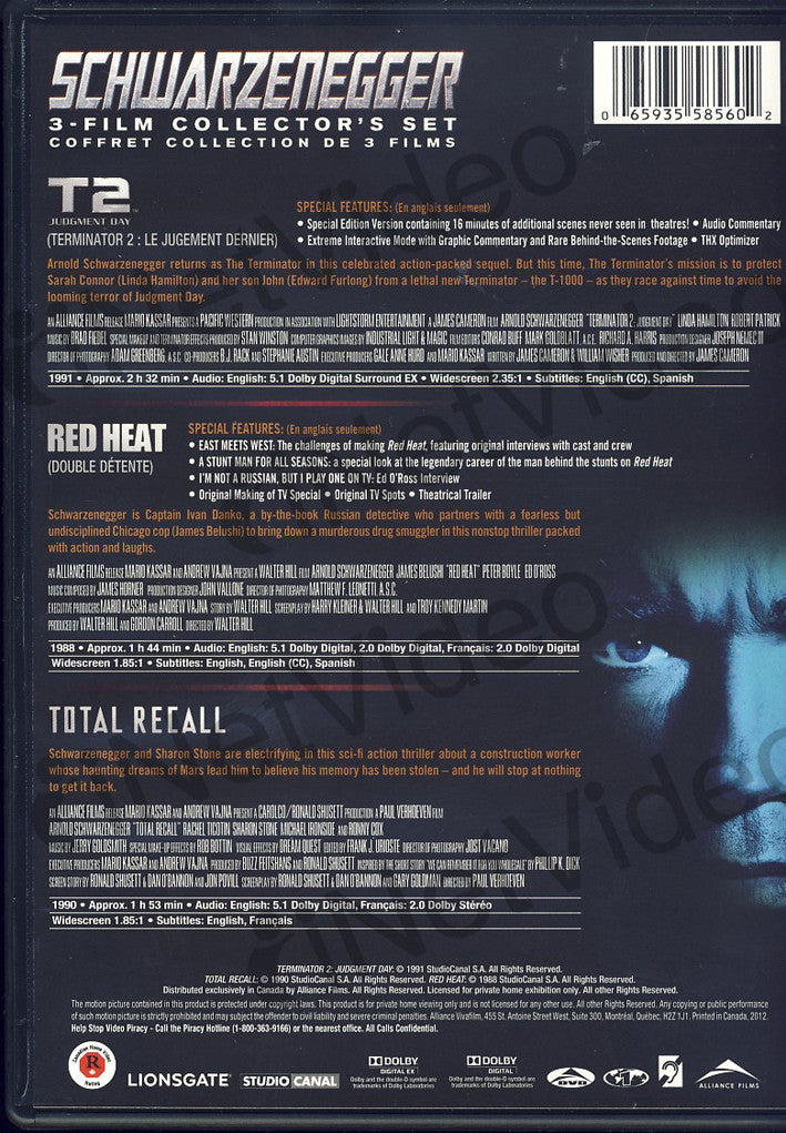 The Arnold Schwarzenegger Collection (Total Recall / Red Heat ...